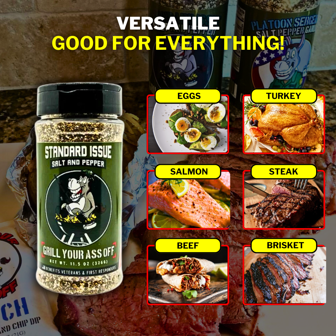 Grill Your Ass Off - Standard Issue Salt & Pepper Seasoning – Leapfrog ...