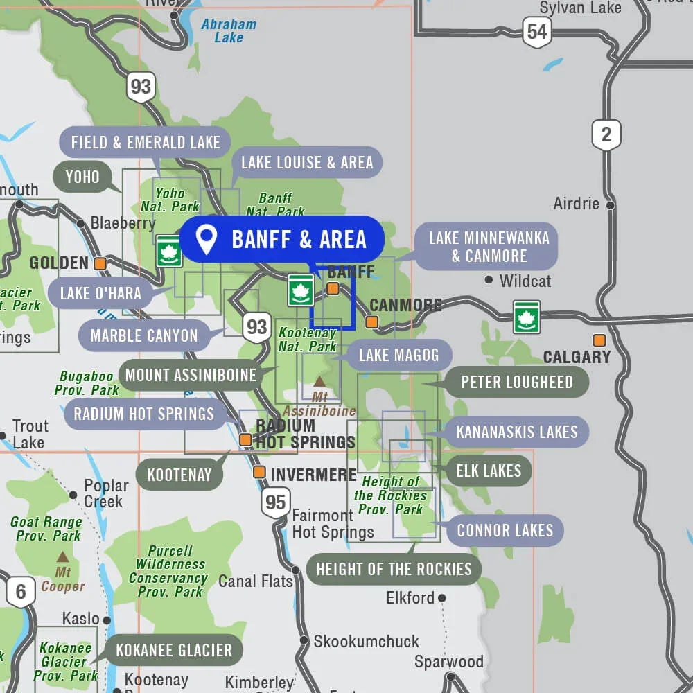 Backroad Maps Banff & Area (Banff National Park, Alberta) - Destination ...