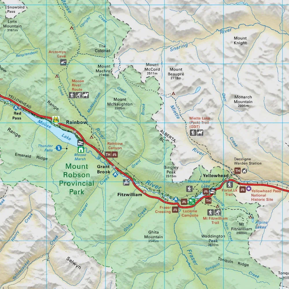 Backroad Maps Mount Robson Provincial Map BC - Park Map – Leapfrog Outdoor
