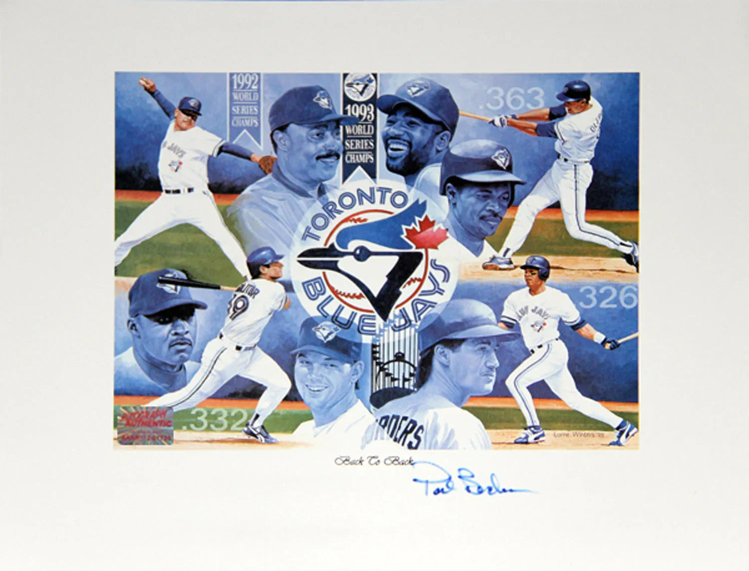 PAT BORDERS SIGNED LITHOGRAPH - TORONTO BLUE JAYS - WORLD SERIES MVP 1 ...