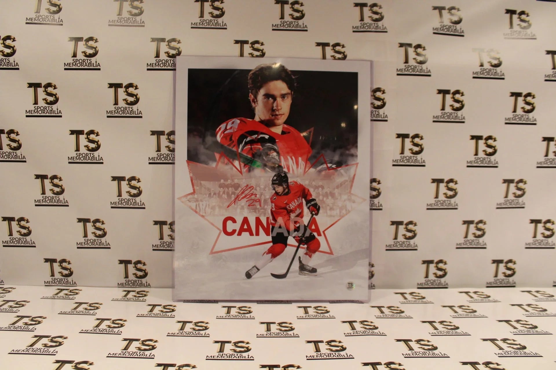 Jack Quinn Autographed Team Canada 2021 World Juniors Artwork 16x20 Ph ...