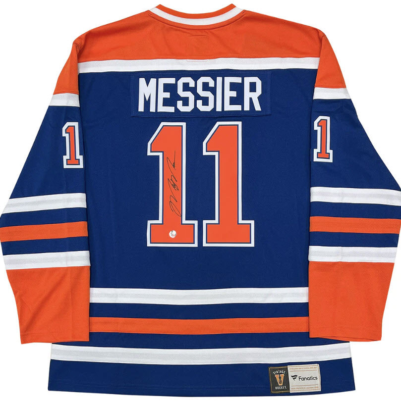MARK MESSIER AUTOGRAPHED BLUE EDMONTON OILERS JERSEY – Leapfrog Outdoor