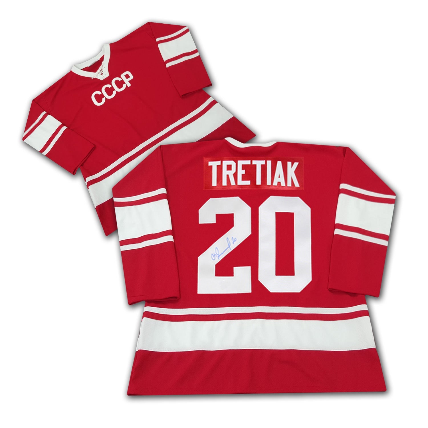 VLADISLAV TRETIAK AUTOGRAPHED RED CCCP JERSEY – Leapfrog Outdoor