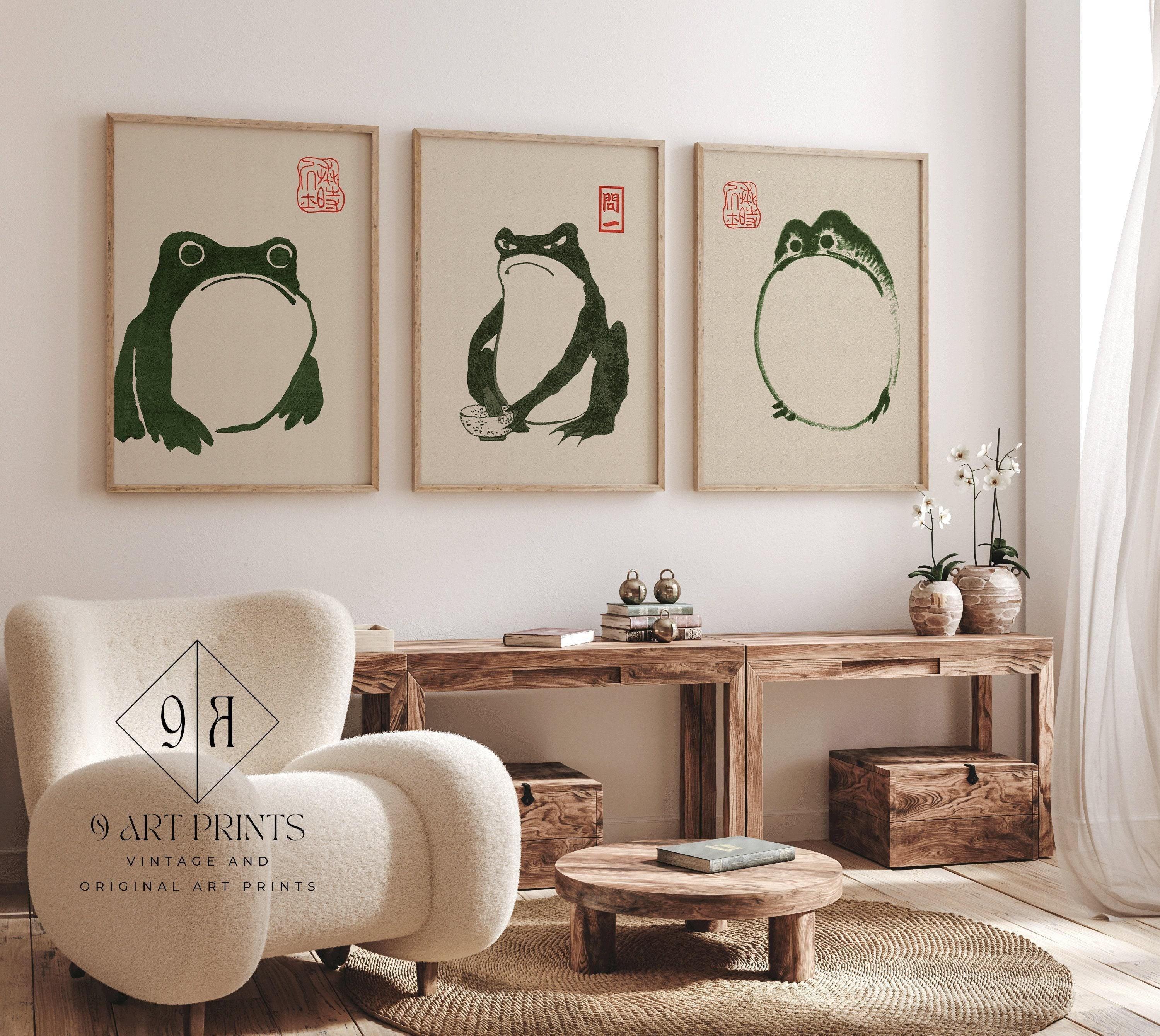 Matsumoto Hoji's Three Frogs Print: Vintage Japanese Woodblock Art ...